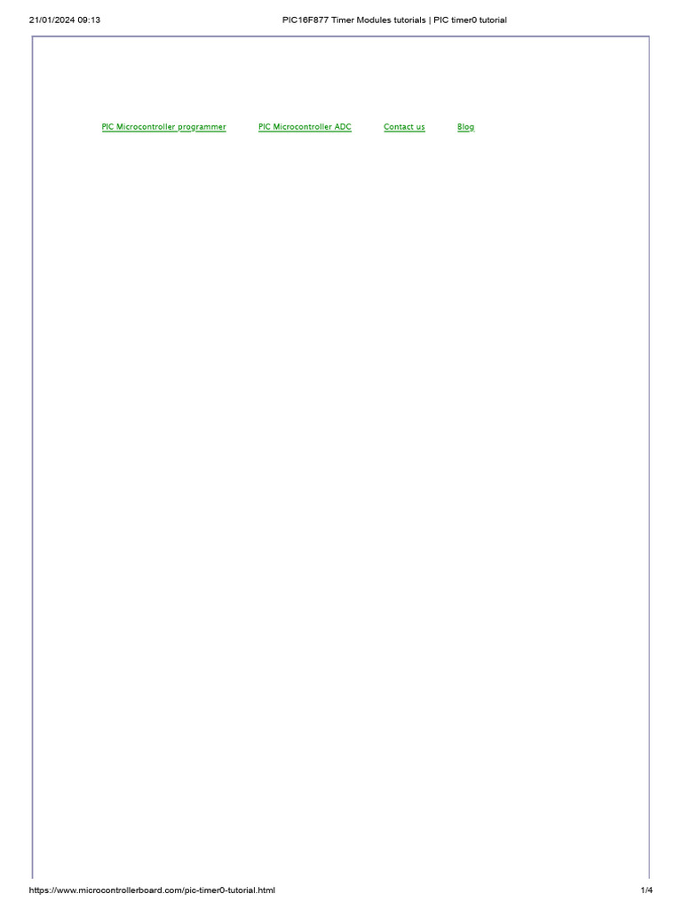 Pic16f877 Timer Modules Tutorials Pic Timer0 Tutorial Pdf Timer