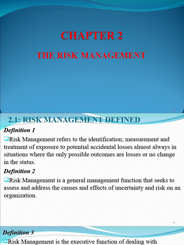 CH 2. Risk Management-1 03397 | PDF | Risk Management | Risk