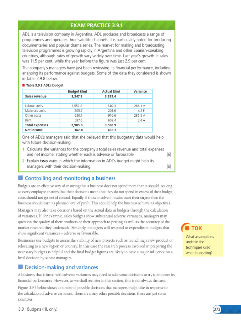 New IB BM Book (Dragged) 12 | PDF | Budget | Sales