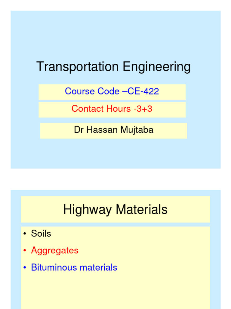 Lec 2 Highways Materials | PDF | Lane | Controlled Access Highway