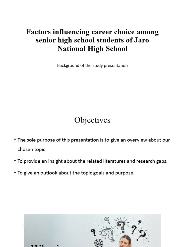 Factors Influencing Career Choice Among Senior High School | PDF ...