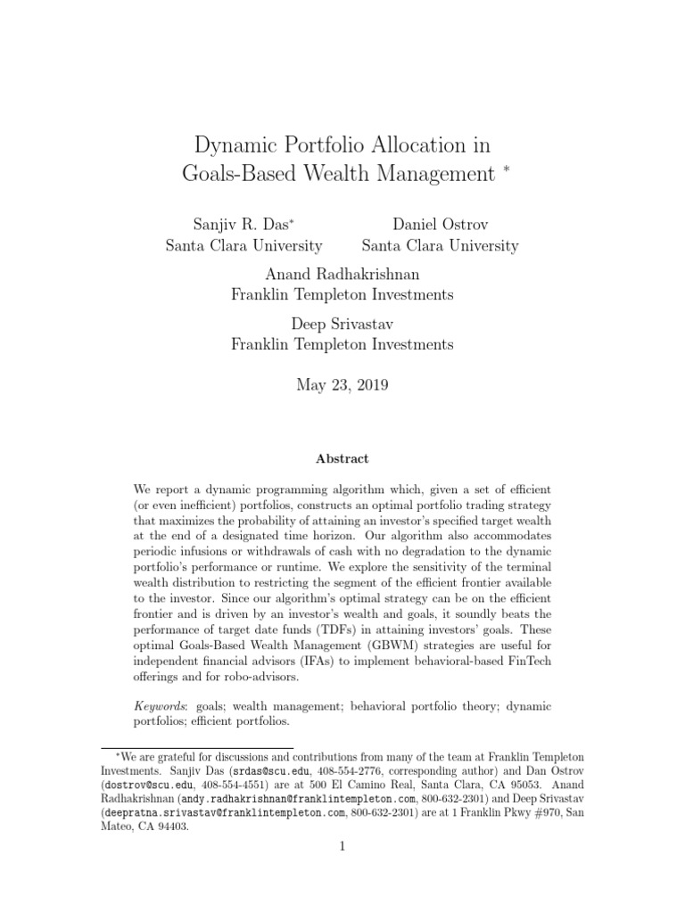 DP_Paper | PDF | Asset Allocation | Mathematical Optimization
