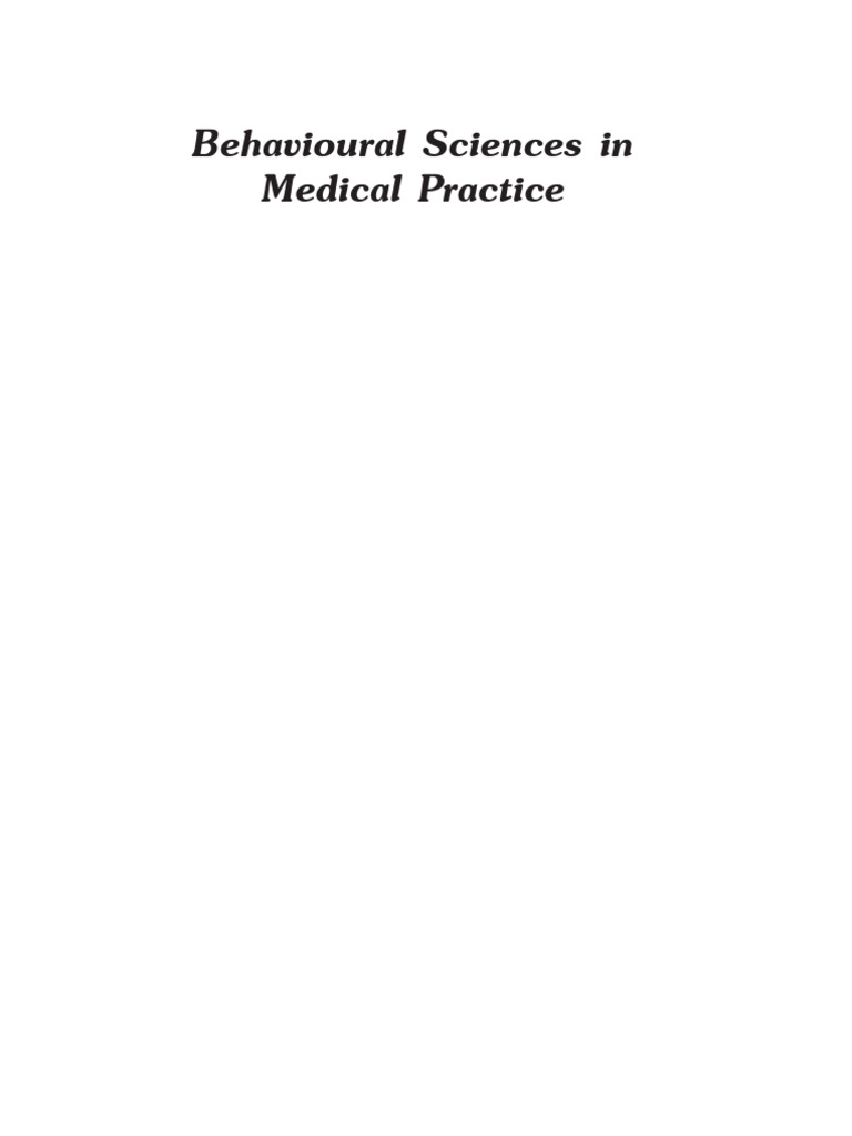Behavioural Sciences in Medical Practice | PDF | Psychology | Medicine
