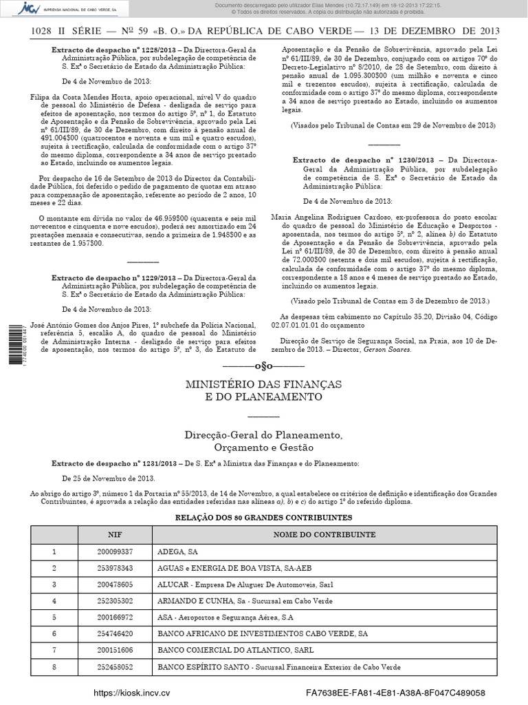 Grandes Contribuintes - Cabo Verde | PDF | Economias