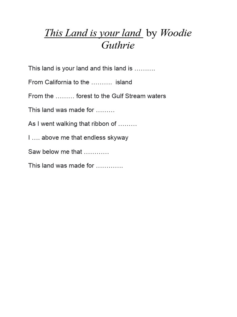 This Land Is Your Land | PDF