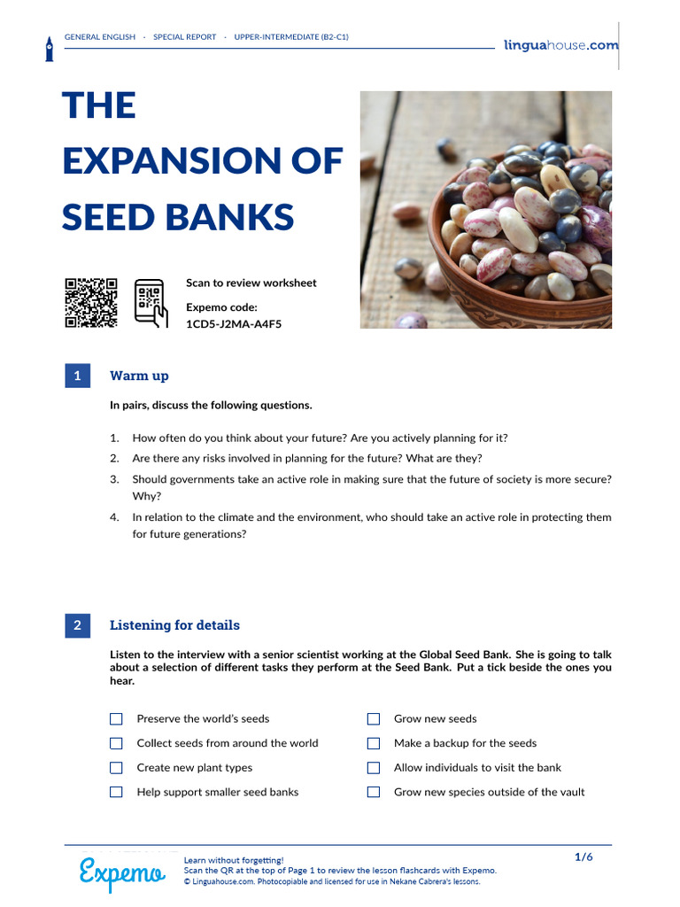 The Expansion of Seed Banks British English Teacher | PDF