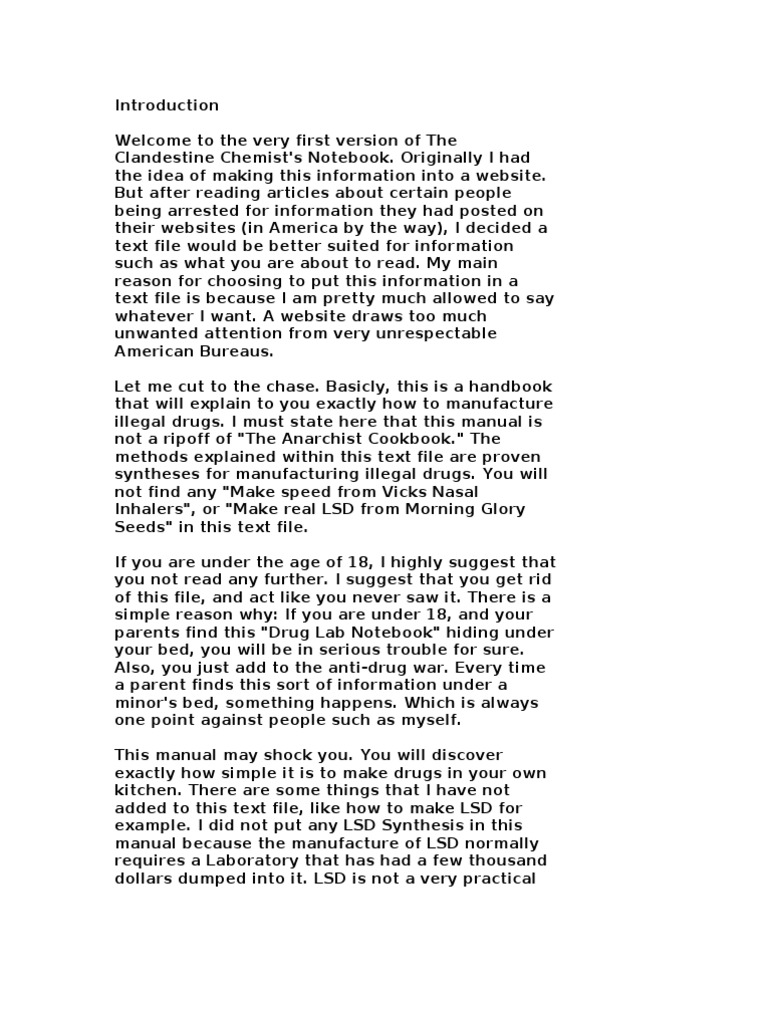 Clandestine Chemists Notebook | Download Free PDF | Phosphorus ...