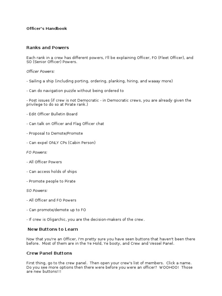 Officer's Handbook | PDF | Ships | Internet Forum