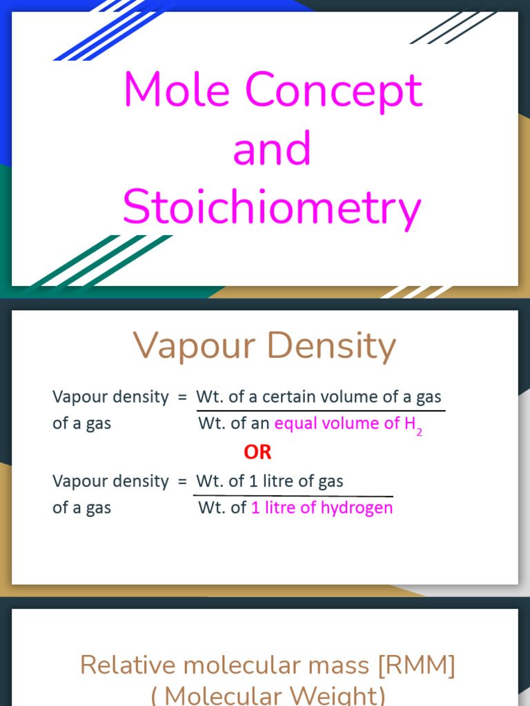Mole Concept and Stoichiometry | PDF | Molecules | Mole (Unit)
