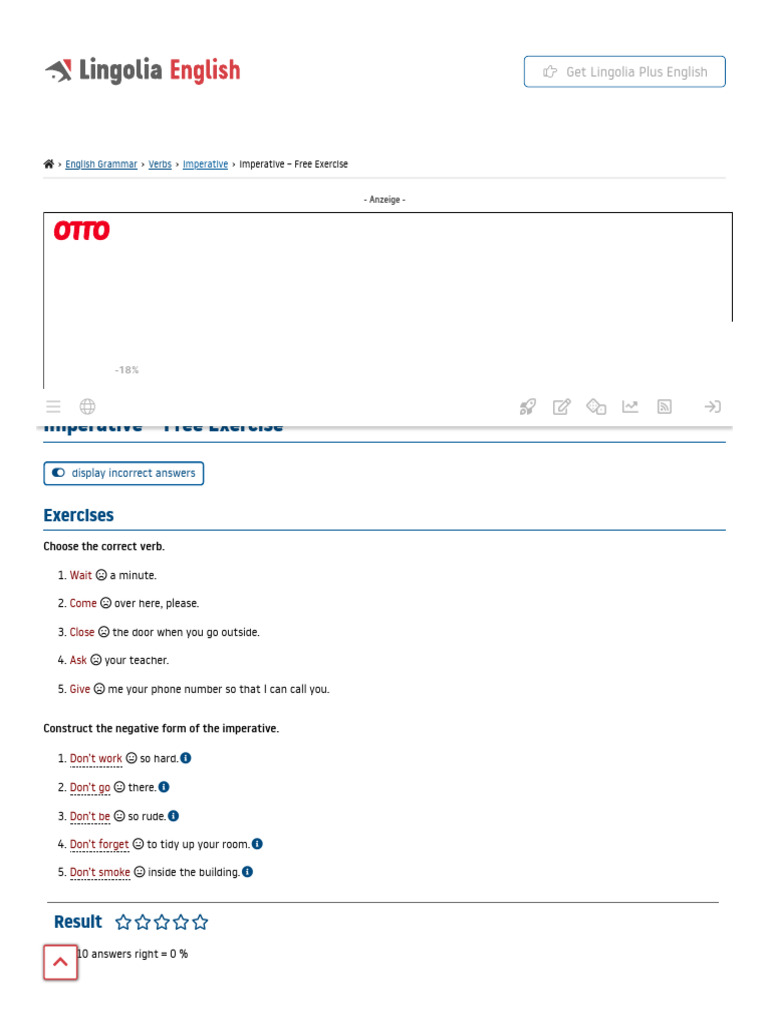 Imperative - Free Exercise | PDF | Grammar | Linguistic Morphology