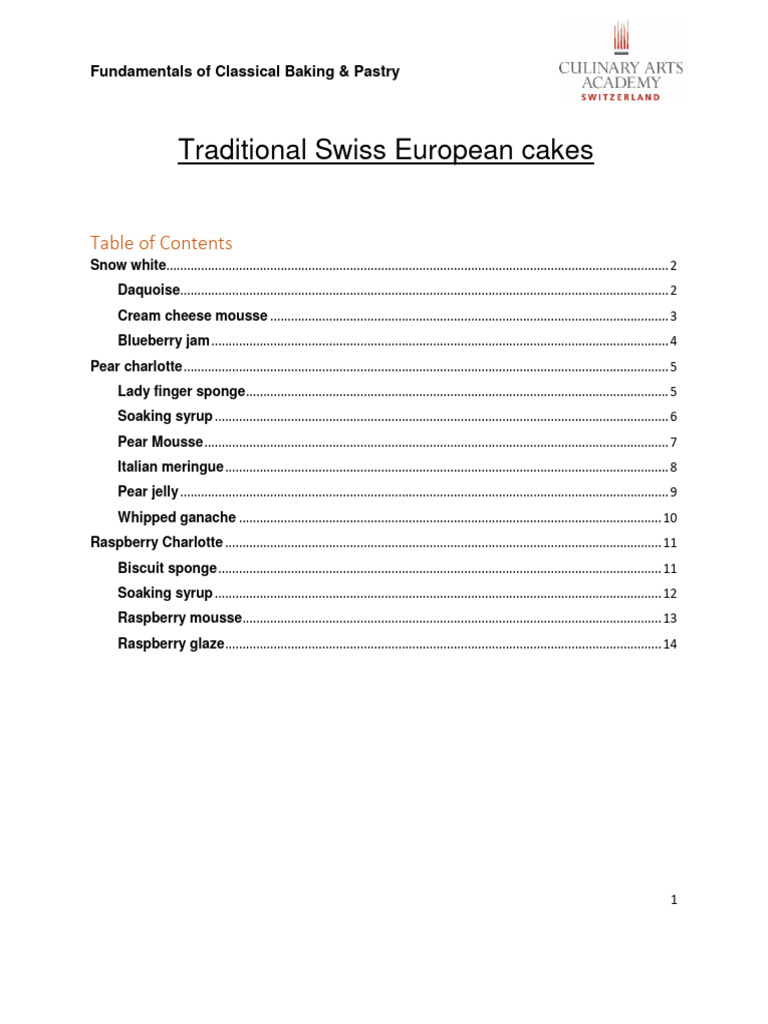 Recipes Traditional Swiss Cakes 2 | PDF