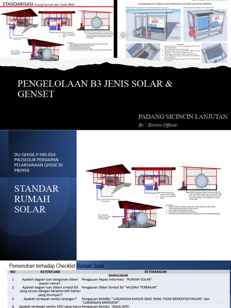 Standar Penyimpanan Solar B3 | PDF