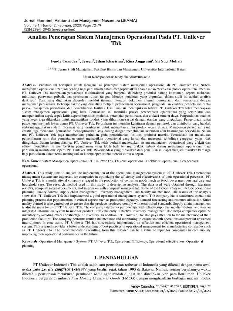 72-79 - 20-Analisa Penerapan Sitem Manajemen Operasional Pada PT ...