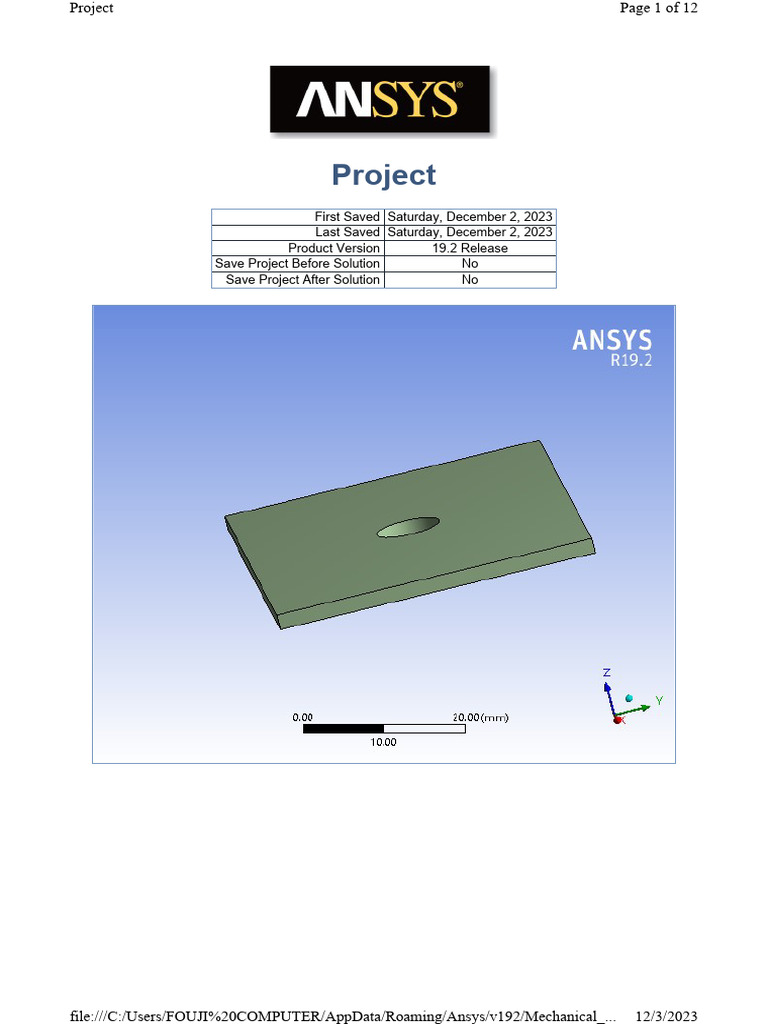 Analysis of Plate With A Hole On Ansys Workbench 19.2 | PDF