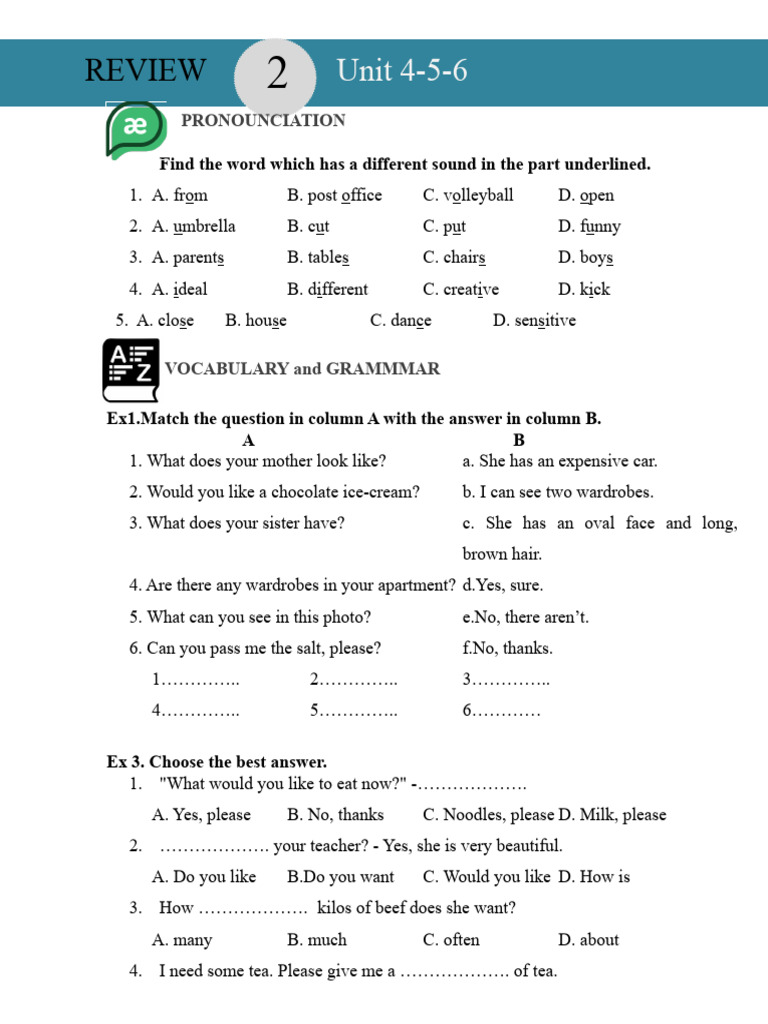 GRADE 6 - REVIEW 2 Term 1 | PDF
