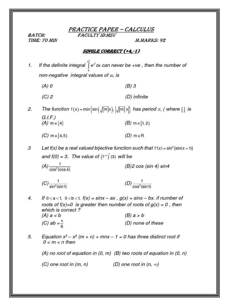 Practice Paper 01-11-2021f | PDF | Mathematical Relations | Functions And Mappings