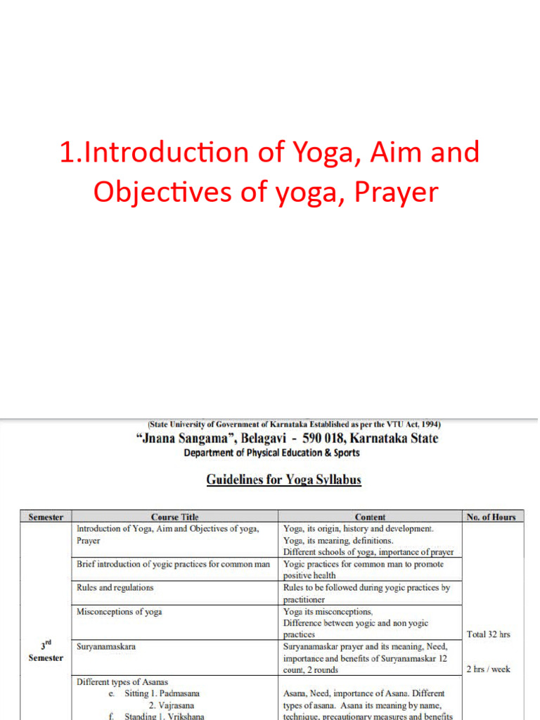 Yoga: Objectives and Practices for Beginners | PDF | Science & Mathematics