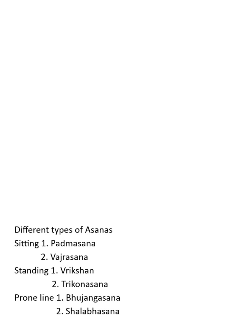 Types of Yoga Asanas Explained | PDF