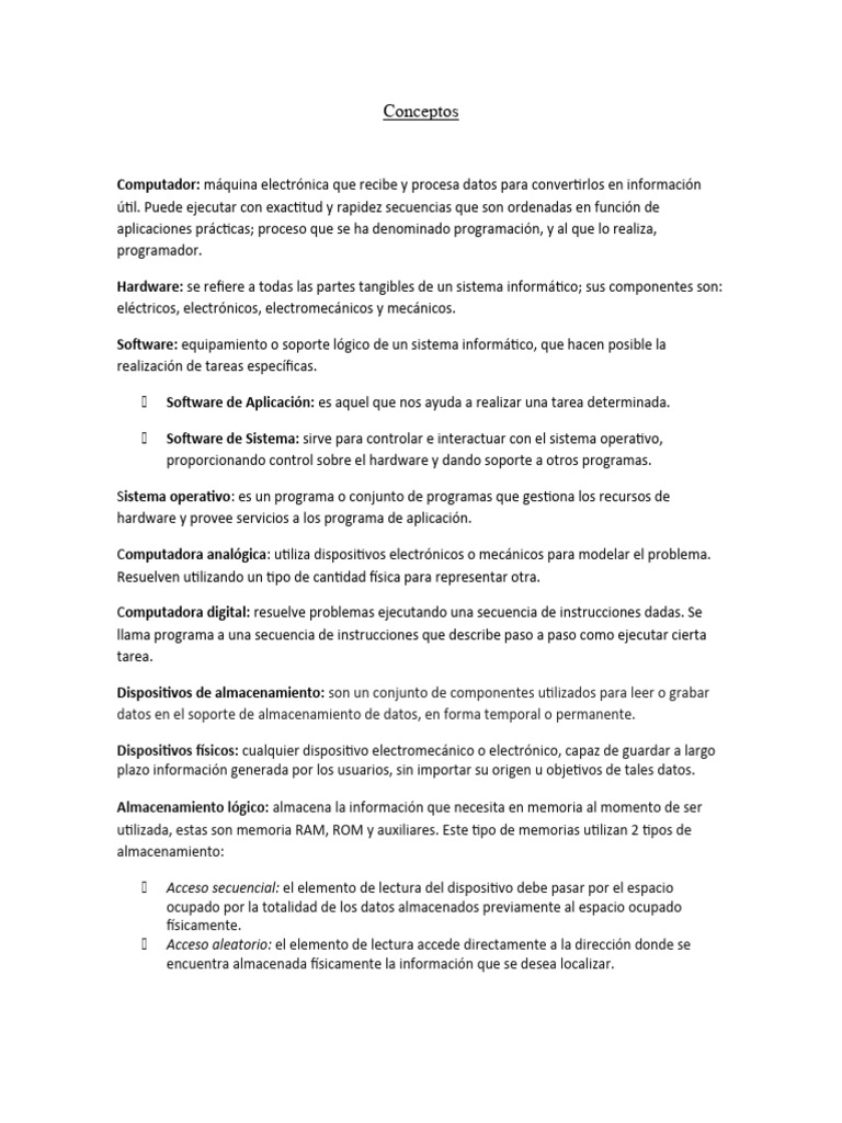 Conceptos Mapa Conceptual | PDF | Hardware de la computadora | Programa de computadora