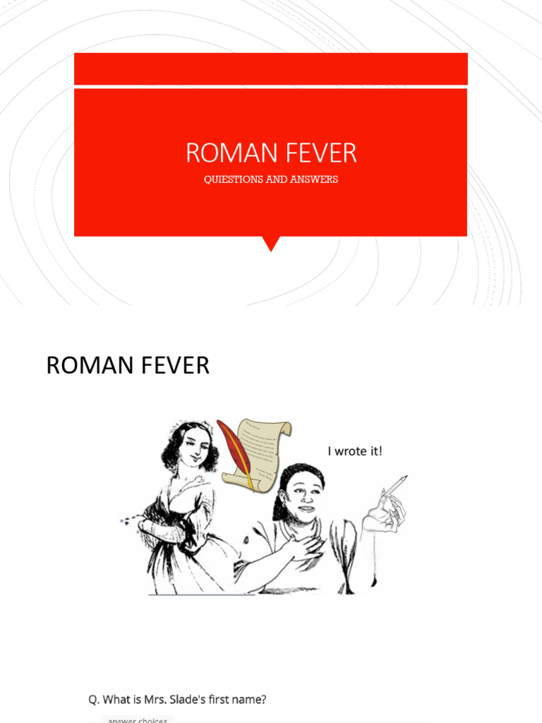 Roman Fever Questions Answer | PDF