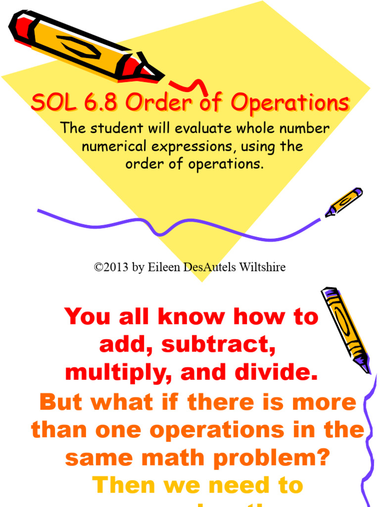 SOL 6.8 Order of Operations | PDF | Mathematics