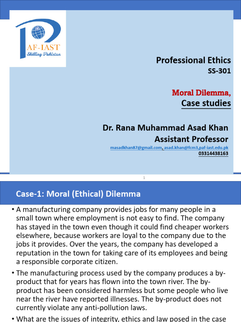 Ethical (Moral) Dilema-Case Studies | PDF | Integrity | Teachers