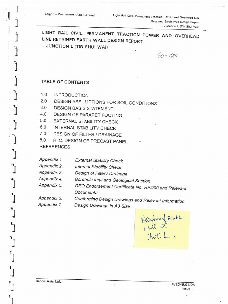 124 - Retained Earth Wall Design Report - Lignt Rail Civil, Permanent ...