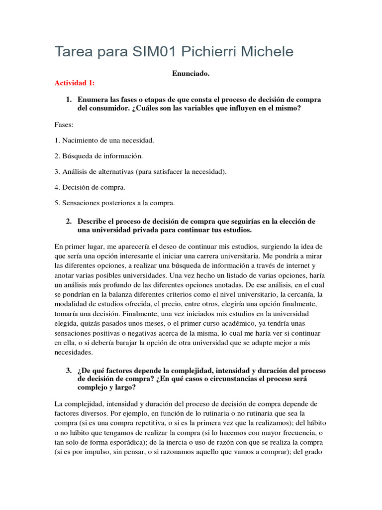 Pichierri Michele SIM01 Tarea | PDF | Marketing | Marca