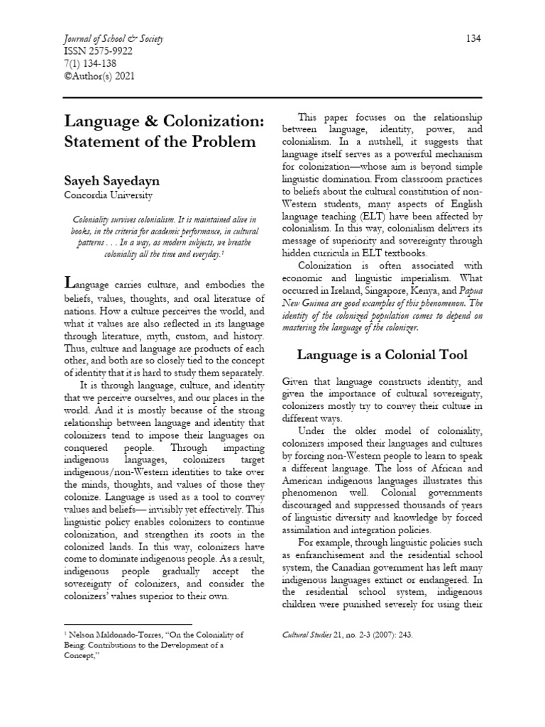 Language & Colonization | PDF