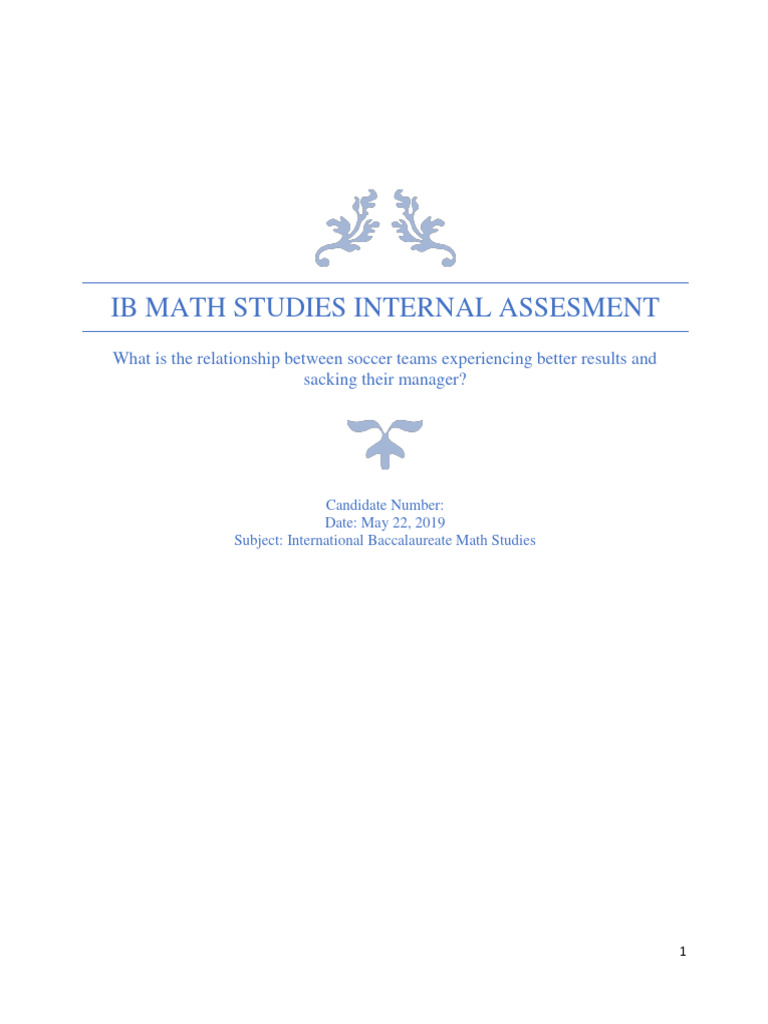 IB Math Studies Internal ASsesment | PDF | Chi Squared Test | Premier ...