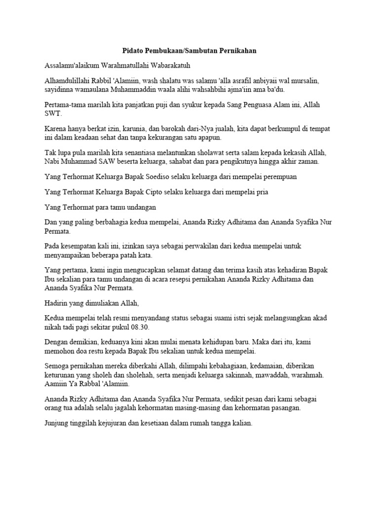 Contoh Teks Pidato | PDF