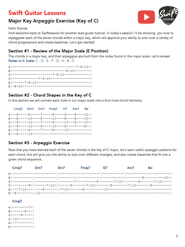 Major Key Arpeggio Exercise | PDF