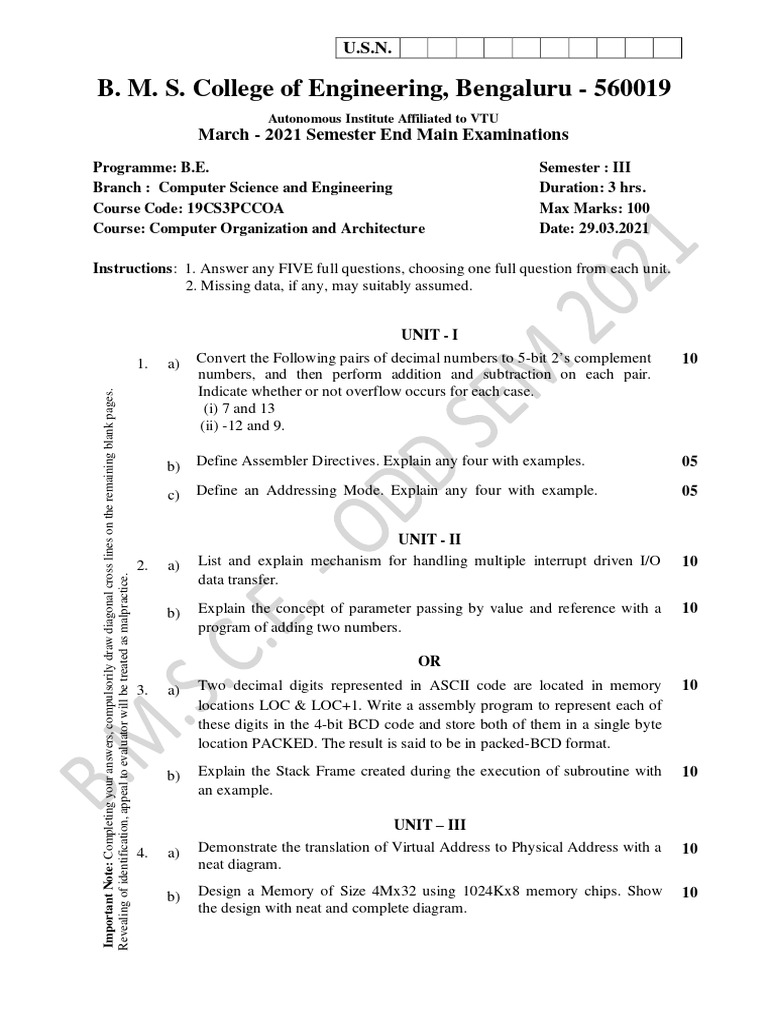 2020-21 SEE Coa | PDF | Cpu Cache | Binary Coded Decimal