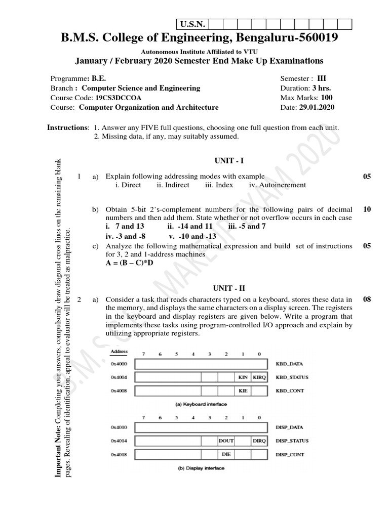 2019-20 Make-Up Coa | PDF | Cpu Cache | Computer Hardware