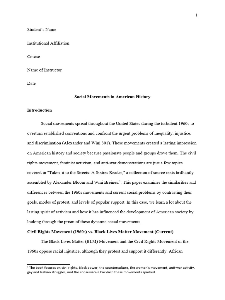Social Movements in American History ANSWER - Edited | PDF | Feminism ...