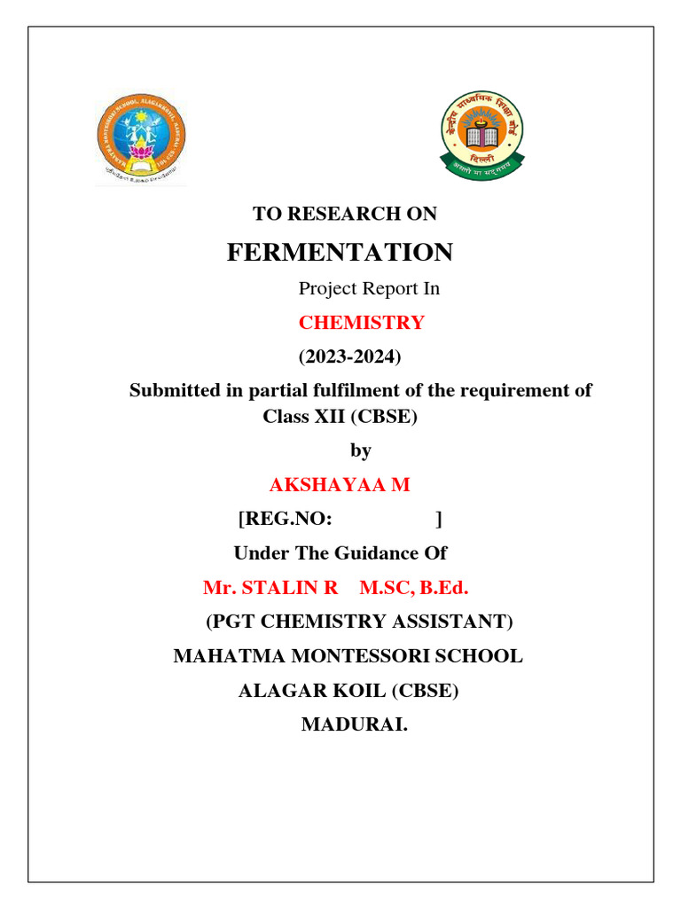 FERMENTATION | PDF | Fermentation | Lactic Acid