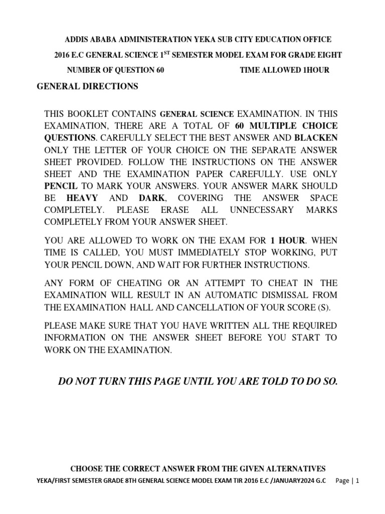 Grade 8 General Science Model Exam 2016 | PDF | Human Body | Lung