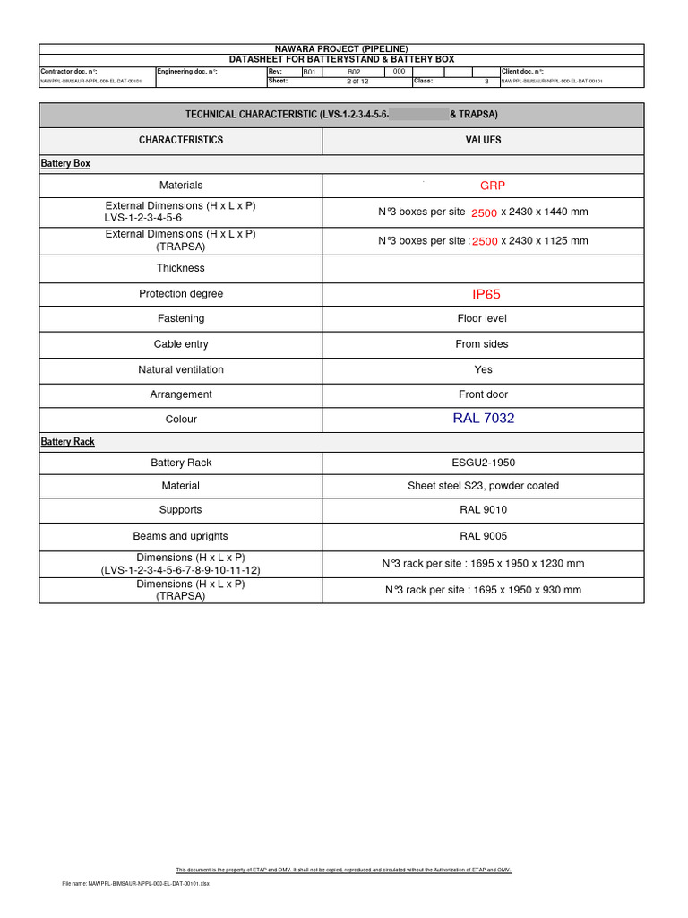 Datasheet For Battery Stand and Battery Box | PDF | Physical Sciences ...