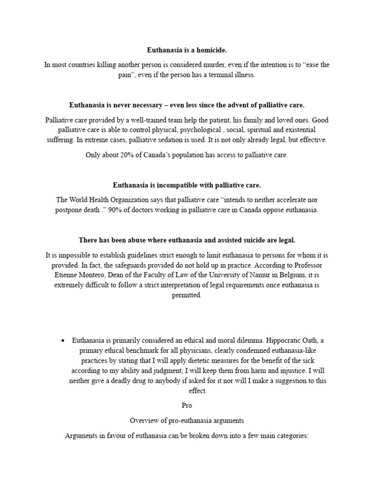 Euthanasia vs. Palliative Care Debate | PDF | Palliative Care | Death