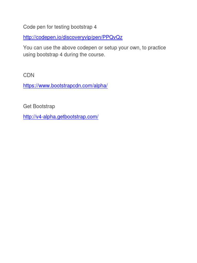 Bootstrap 4 Exercise Resource | PDF