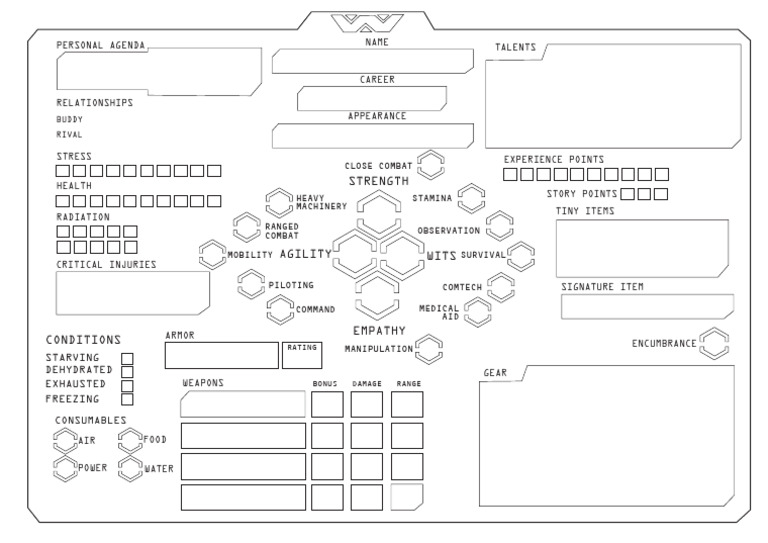 Alien RPG Evolved Character Sheet | PDF
