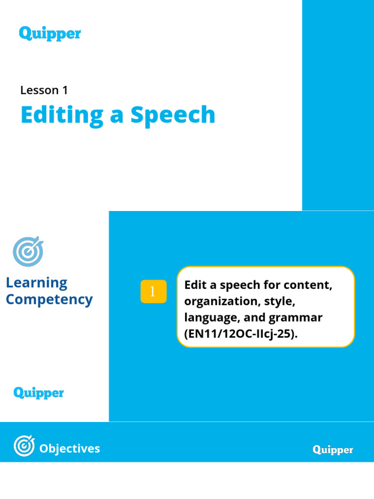 Oral Communication Unit 12 Lesson 1 Editing A Speech | PDF | Speech ...
