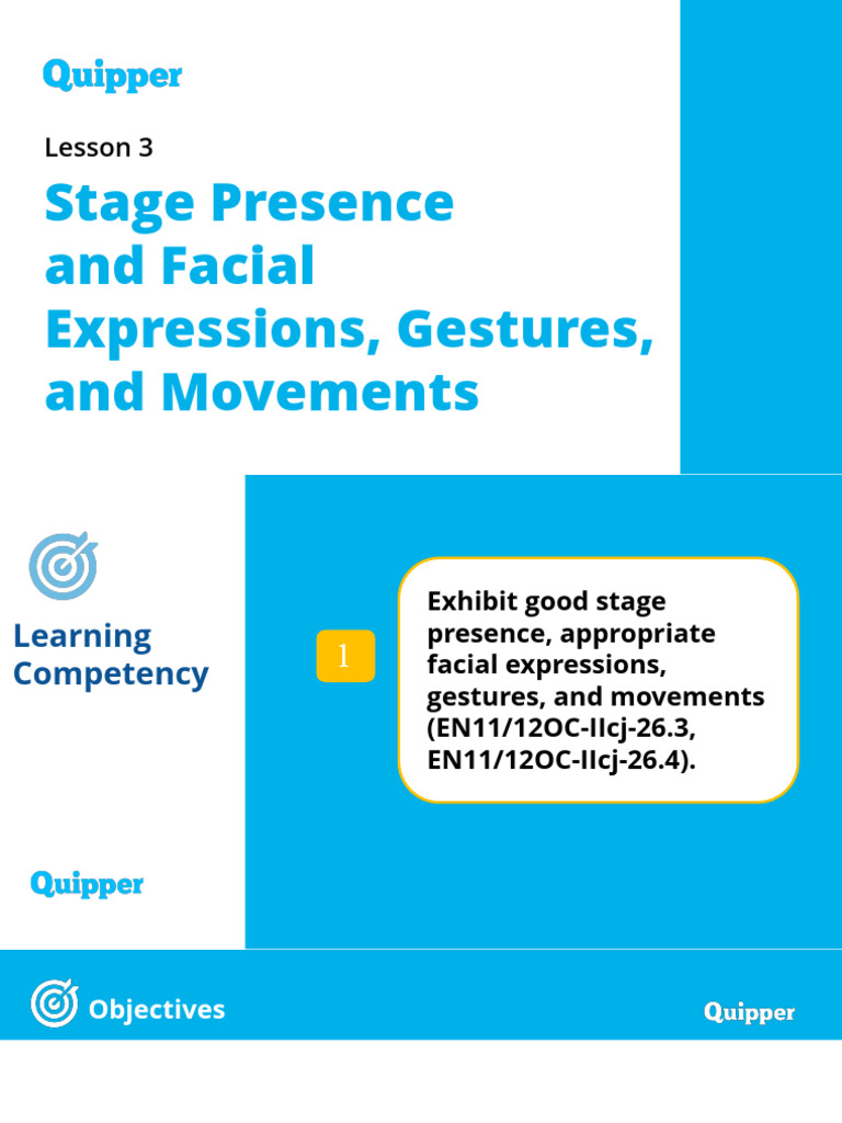 Oral Communication Unit 12 Lesson 3 Stage Presence and Facial ...