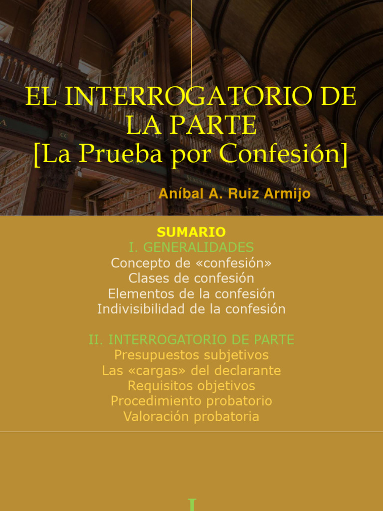 Prueba CPC - Interrogatorio de La Parte (Presentación) - Ruiz | PDF ...