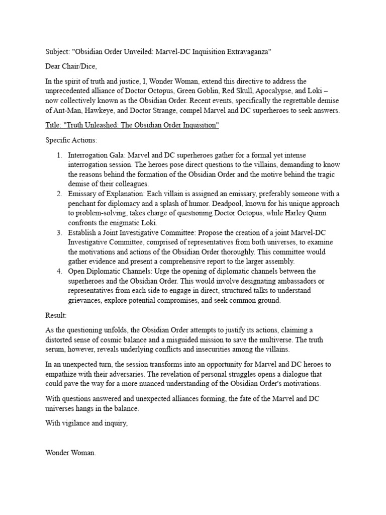 MUN Directive | PDF | Dc Comics | Superheroes