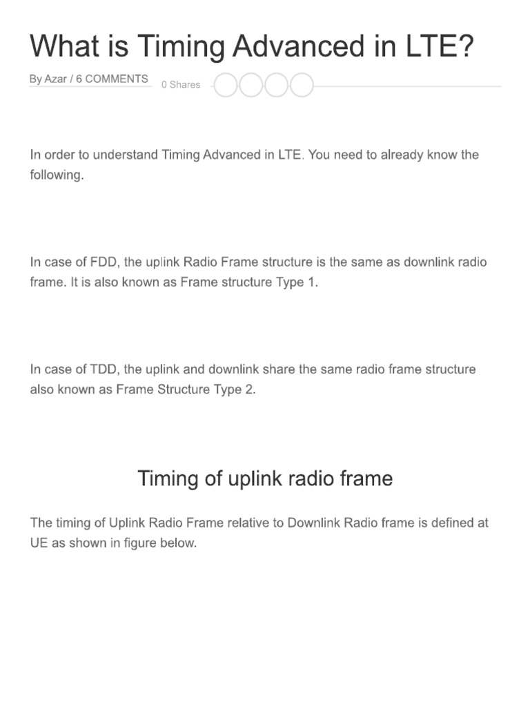 Timing Advance In Lte Pdf