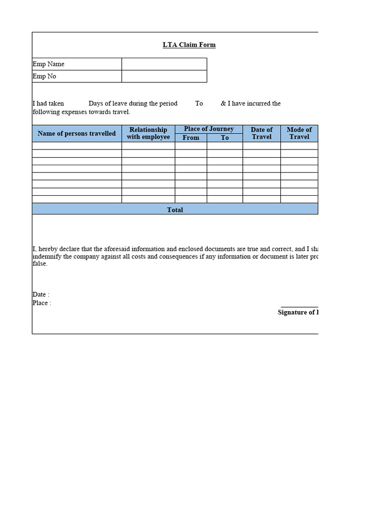 LTA Claim Form | PDF | Law