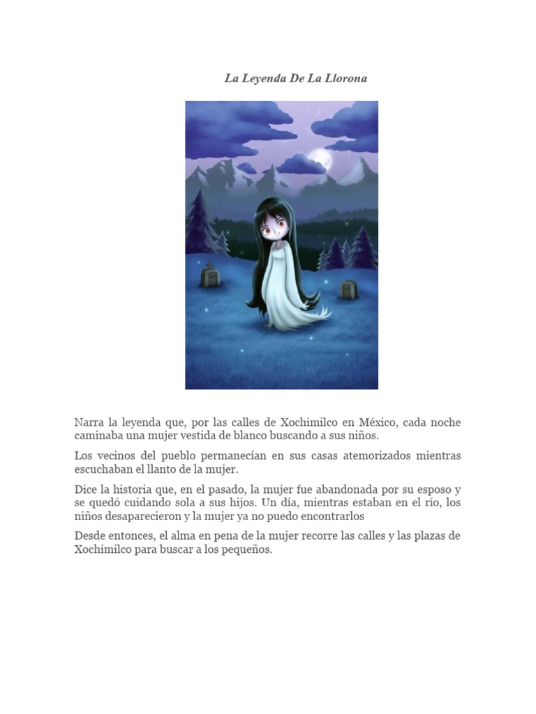 leyenda de la llorona para niños | PDF