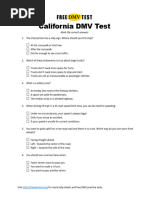 Sample Class C Drivers Written Test 1 | PDF | Traffic | Driving
