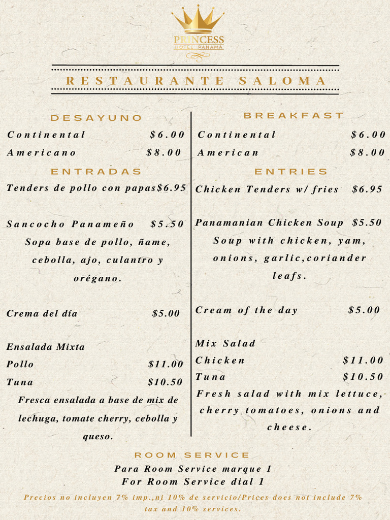 Saloma Restaurant Menu and Prices | PDF | Cuisine | Western Cuisine